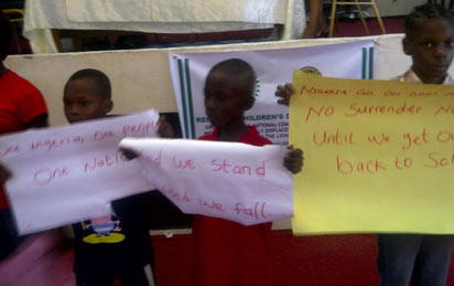 Even refugee children say: #BRINGBACKOURGIRLS - Vanguard News