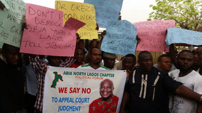 Abia youths protest in Lagos, ask Supreme Court to uphold Ikpeazu's ...