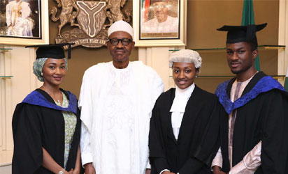 Photos: President Muhammadu Buhari celebrates with his children on ...