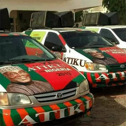 Photos: Atiku’s campaign vehicles hit the internet - Vanguard News