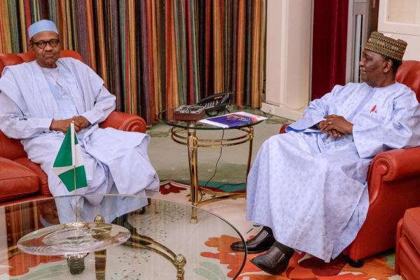 Photos: President Buhari receives Gen. Yakubu Gowon in State House ...