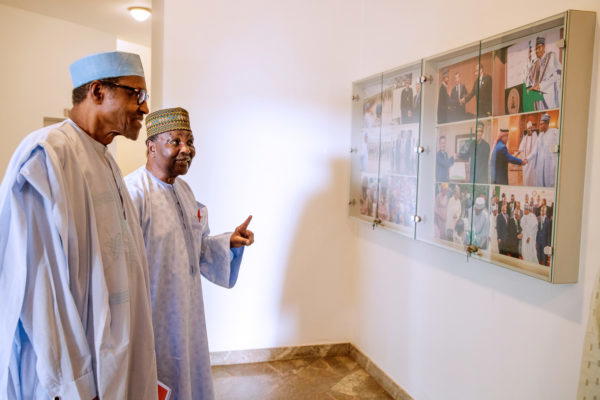 Photos: President Buhari receives Gen. Yakubu Gowon in State House ...
