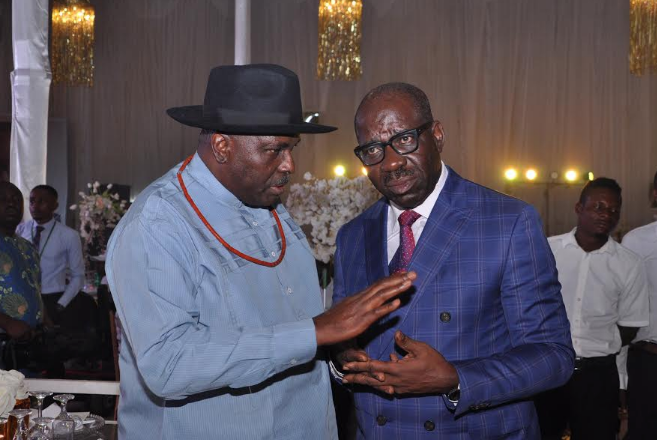 Obaseki commiserates with Dr. Pius Odubu over father’s demise