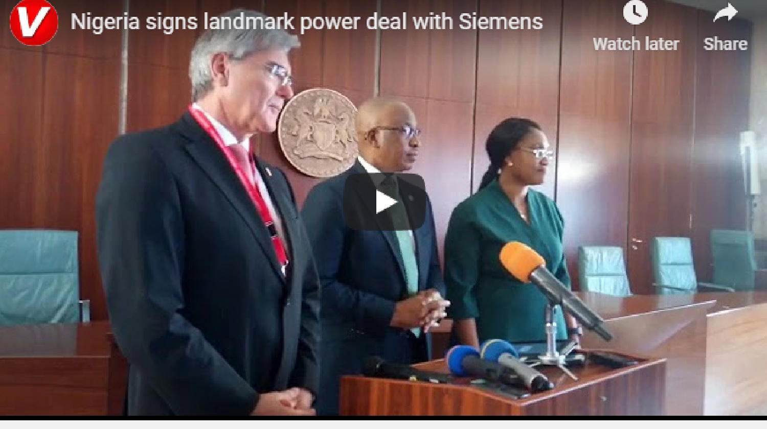 BREAKING: FG signs landmark electricity deal with Siemens (VIDEO ...