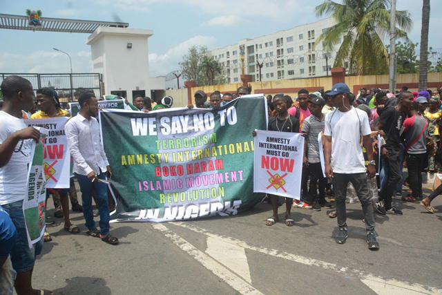 Photos: Anti-Revolution Protest in Alausa, Lagos - Vanguard News