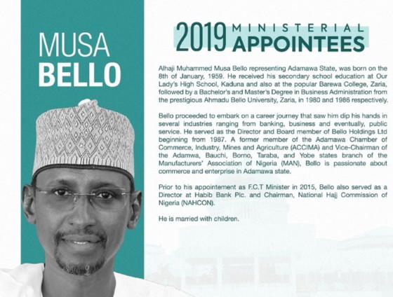 Meet FCT minister, Muhammad Musa Bello - Vanguard News