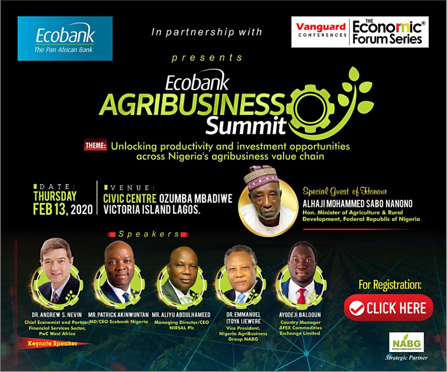 Ecobank opens up financing scheme, to host Nigeria’s biggest Agric-Business, food summit