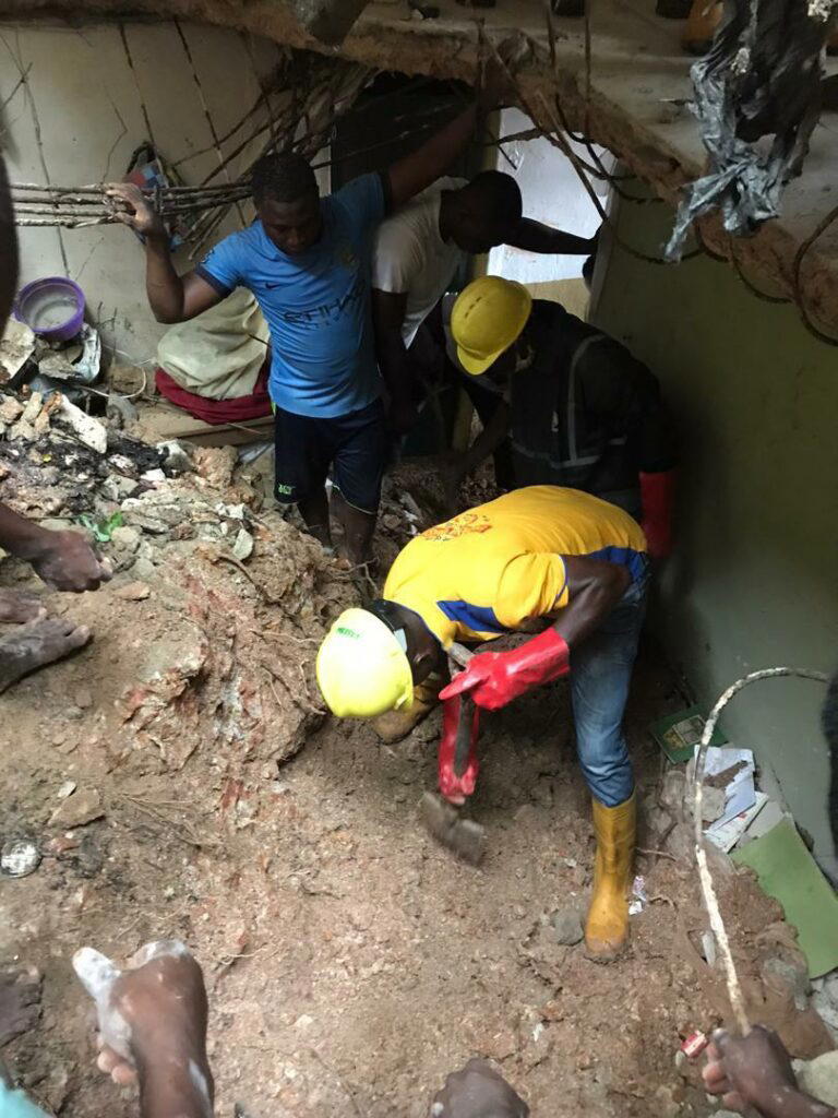 PHOTOS: Teenagers die as storey building collapses in Lagos