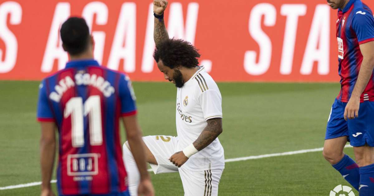 BLACK LIVES MATTER: Marcelo takes the knee to celebrate strike