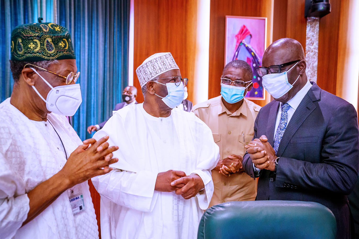 PHOTOS: Buhari receives Obaseki, Shaibu in courtesy visit