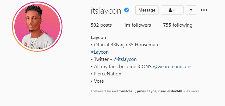 BBNaija 2020: Laycon becomes first housemate ever to hit 1m followers ...