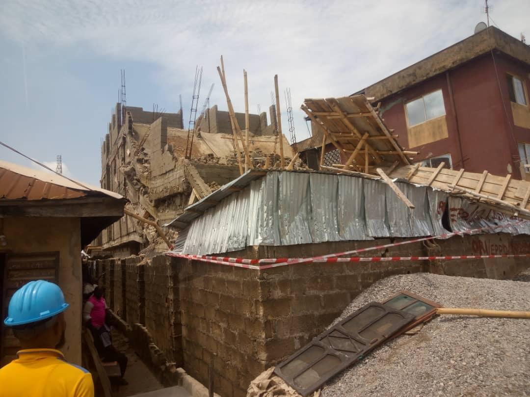 Scores escape death as 3-storey building undergoing construction ...