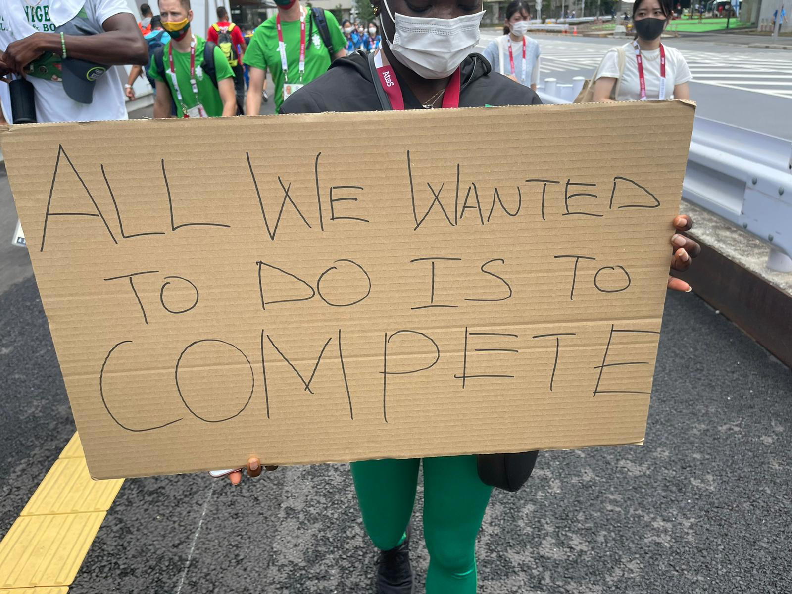 OLYMPIC SHAME: Nigerian athletes protest in Tokyo