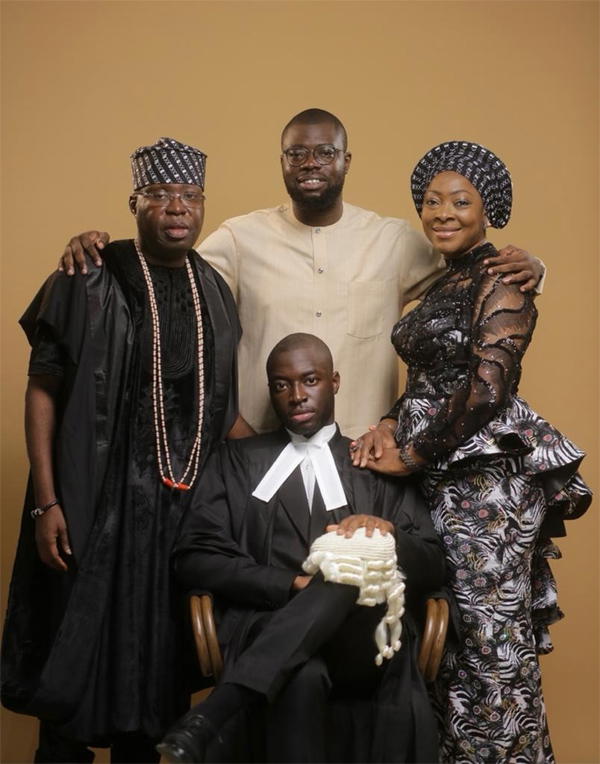 Soji Akanbi celebrates as baby of the family calls to Bar