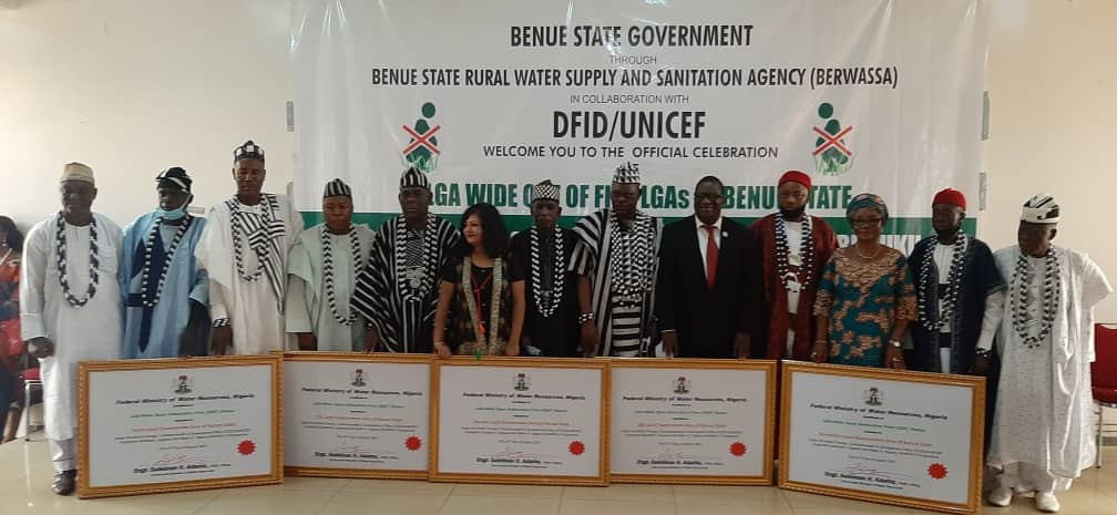 Five UNICEF supported Benue LGAs certified ODF, receive certificates ...