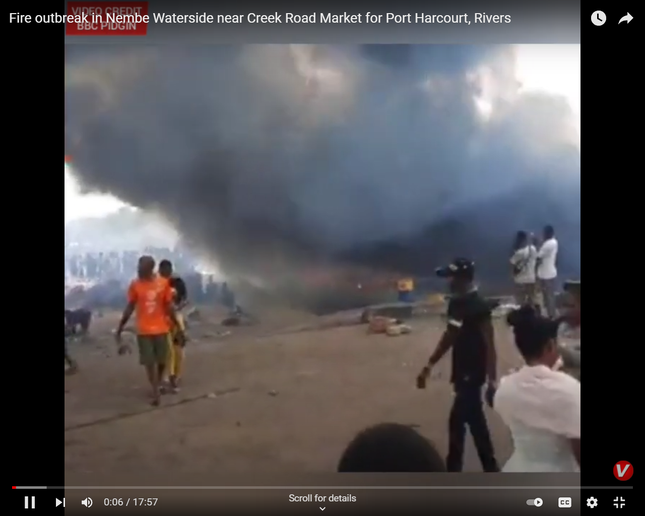 Fire outbreak in Nembe Waterside near Creek Road Market for