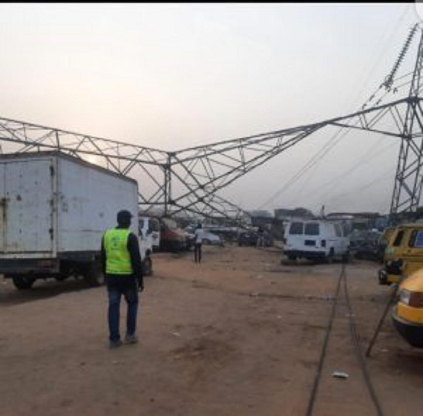 5 electric power towers collapse in Lagos as fire from vandalized ...