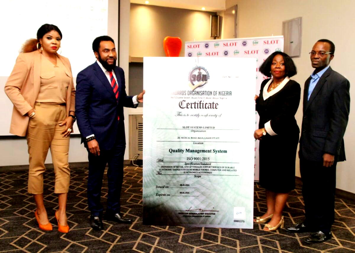 Slot claims global standard management with ISO 9001:2015 certification ...