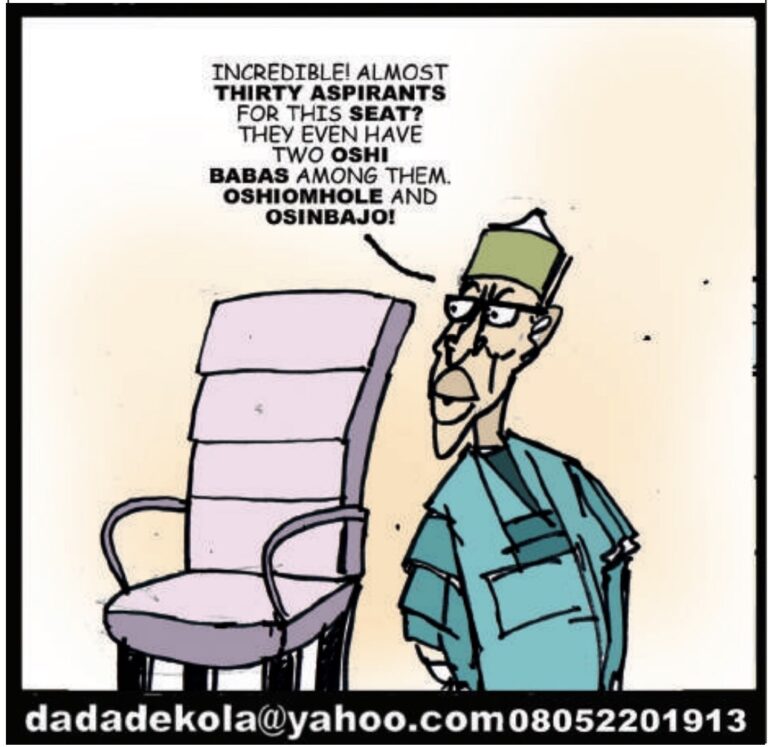 Cartoon: ‘.... meanwhile my anointed successor’s chilling with kunu ...