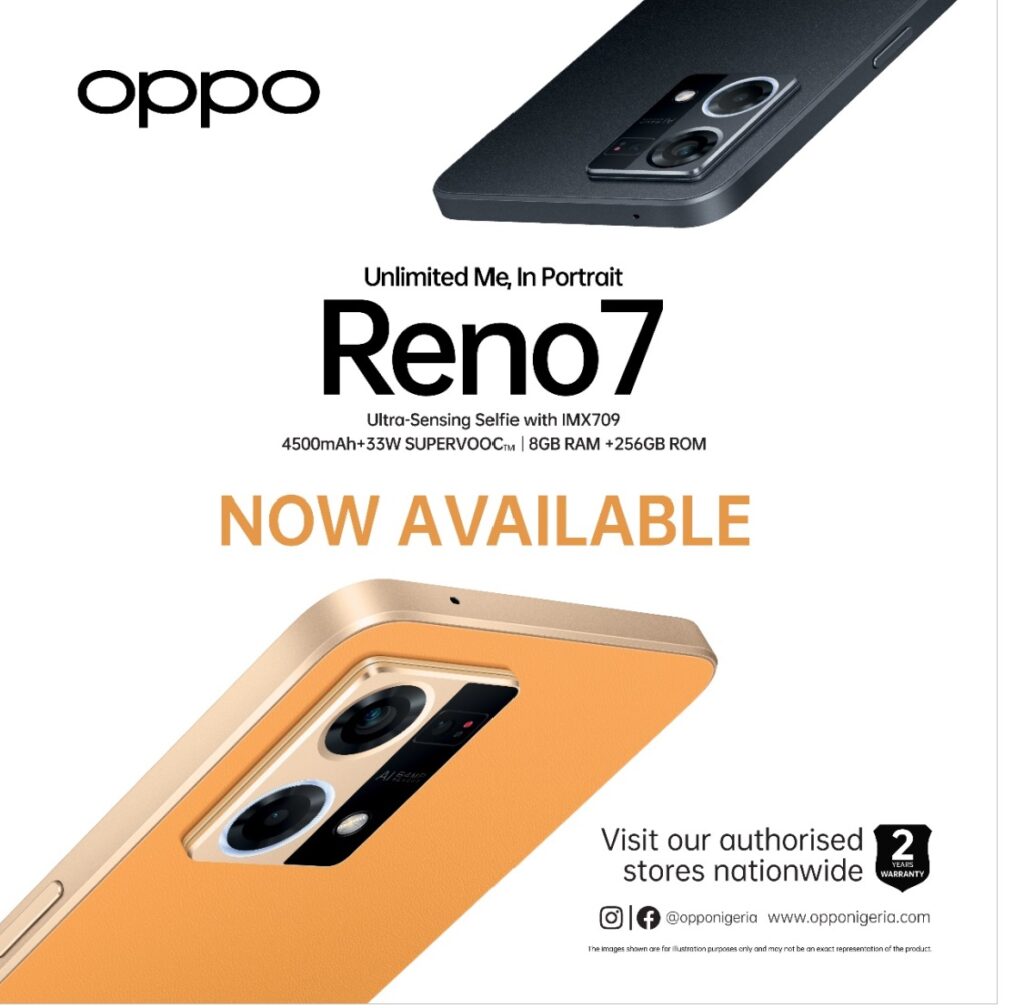 OPPO Reno 7, The Portrait Expert: Now Available nationwide in Nigeria ...