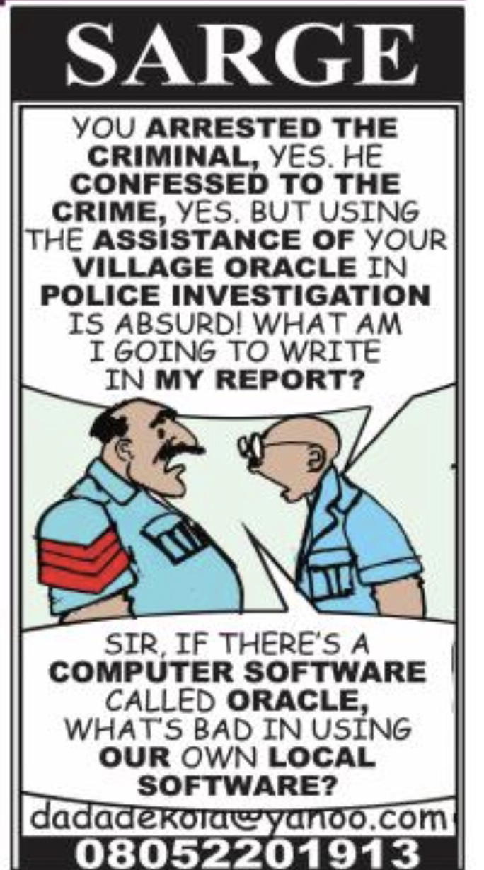 Cartoon: Sarge goes traditional - Vanguard News