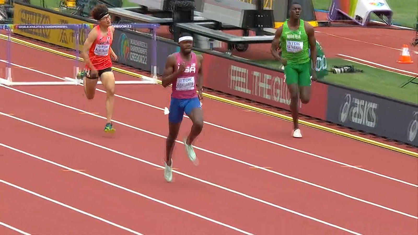 World Championships: Nathaniel races to men’s 400m hurdles semi finals