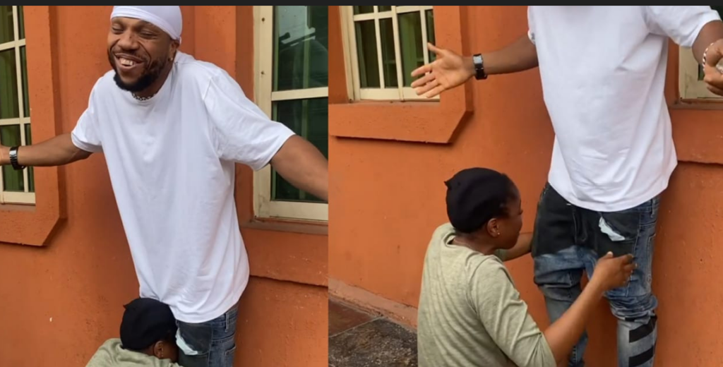 Funny reactions as Charles Okocha gets strange hug from excited female ...