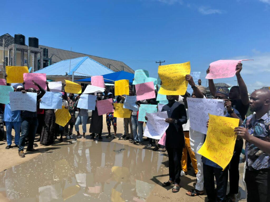 Lagos community protests demolition of buildings