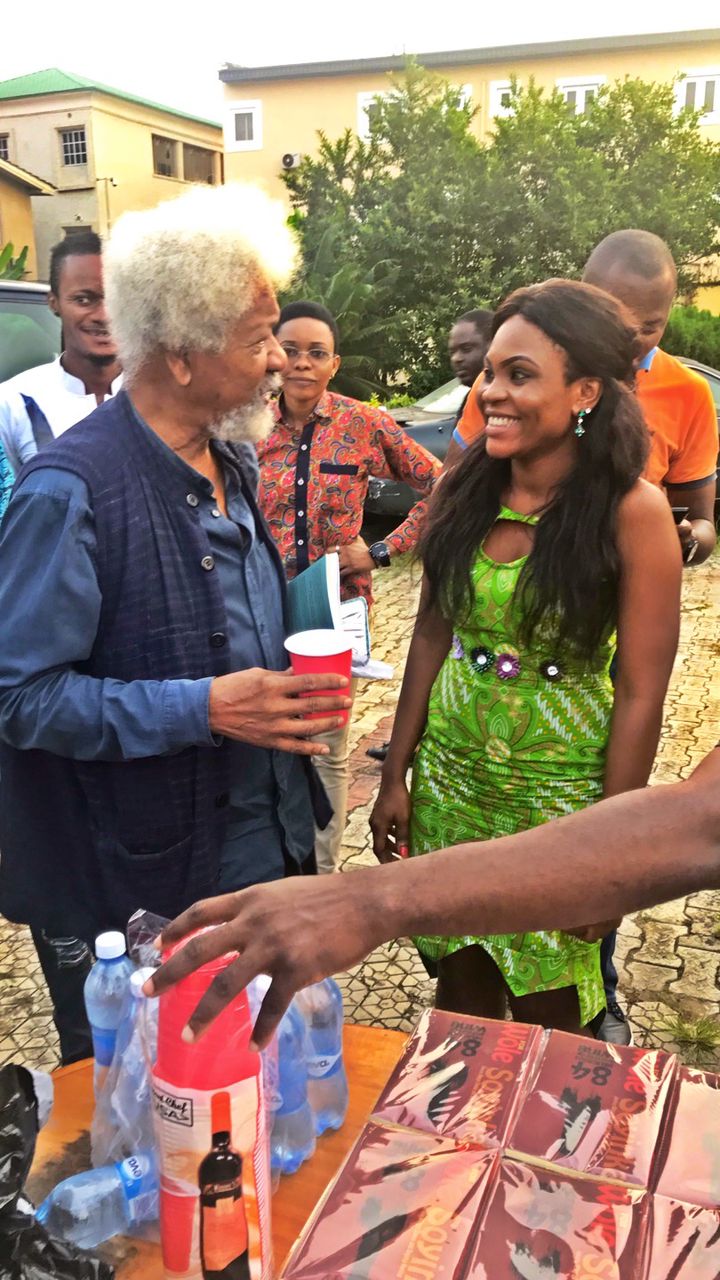 Victoria Nwogu, co-actors meet Wole Soyinka at private screening