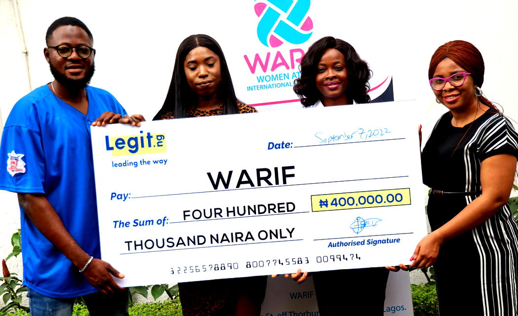 LEGIT.ng donates to WARIF to provide succour to domestic abuse ...