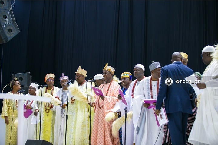 PHOTOS: Ooni of Ife, other traditional rulers pray at Redemption Camp