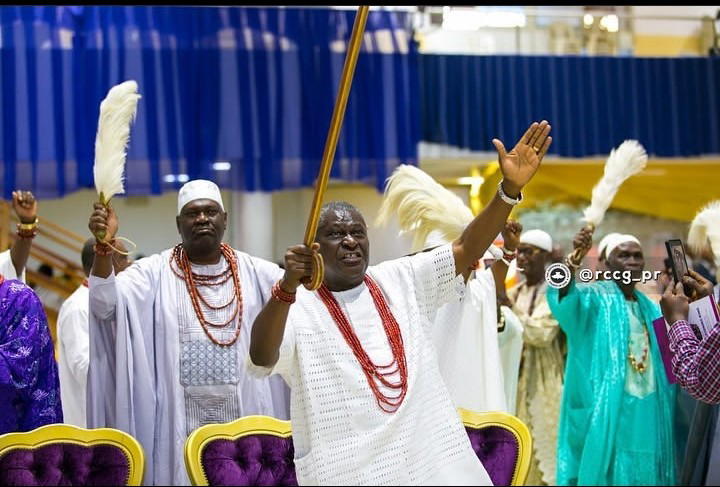 PHOTOS: Ooni of Ife, other traditional rulers pray at Redemption Camp