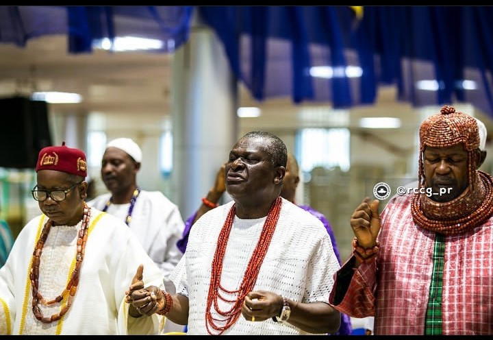 PHOTOS: Ooni of Ife, other traditional rulers pray at Redemption Camp