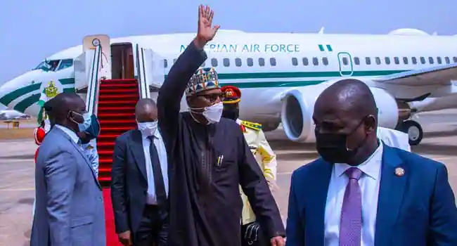 Buhari arrives for commissioning of Dangote refinery