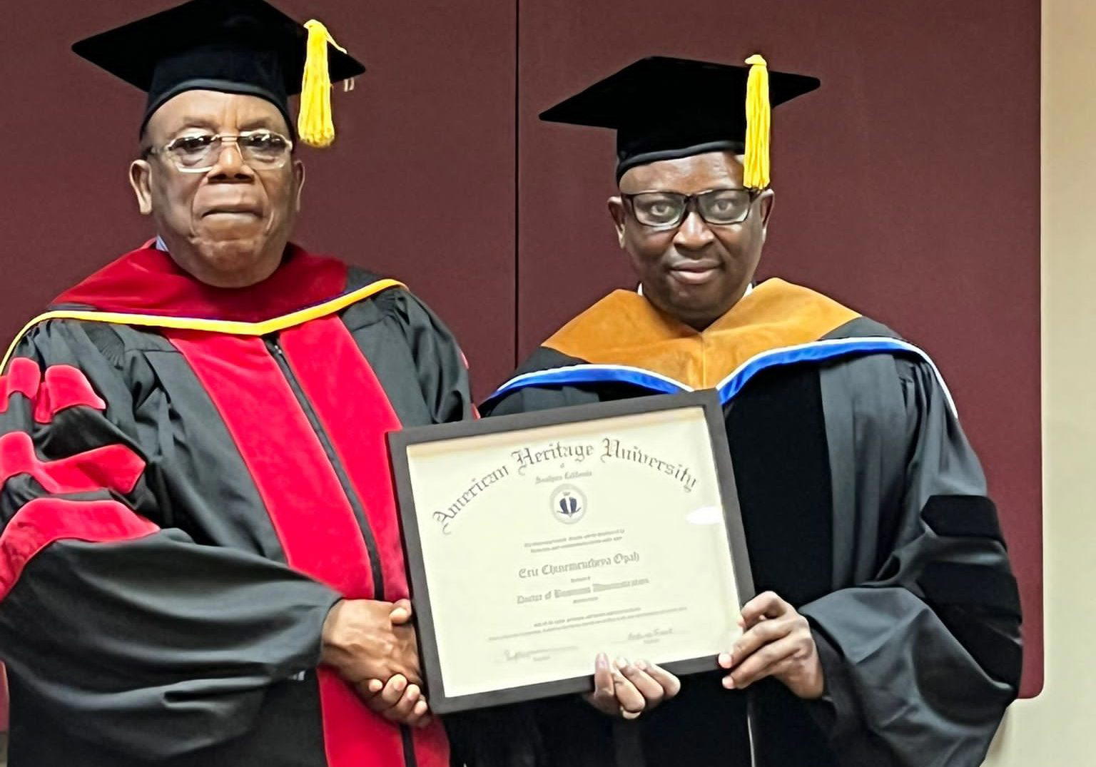 American varsity rewards Opah's excellence with doctorate