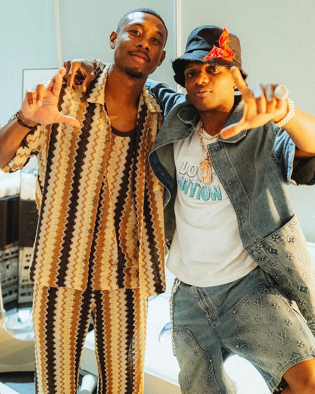 Photos: Real Madrid's David Alaba links up with Afrobeats star, Wizkid ...