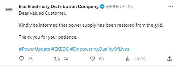 Breaking: Power restored after nationwide blackout in Nigeria