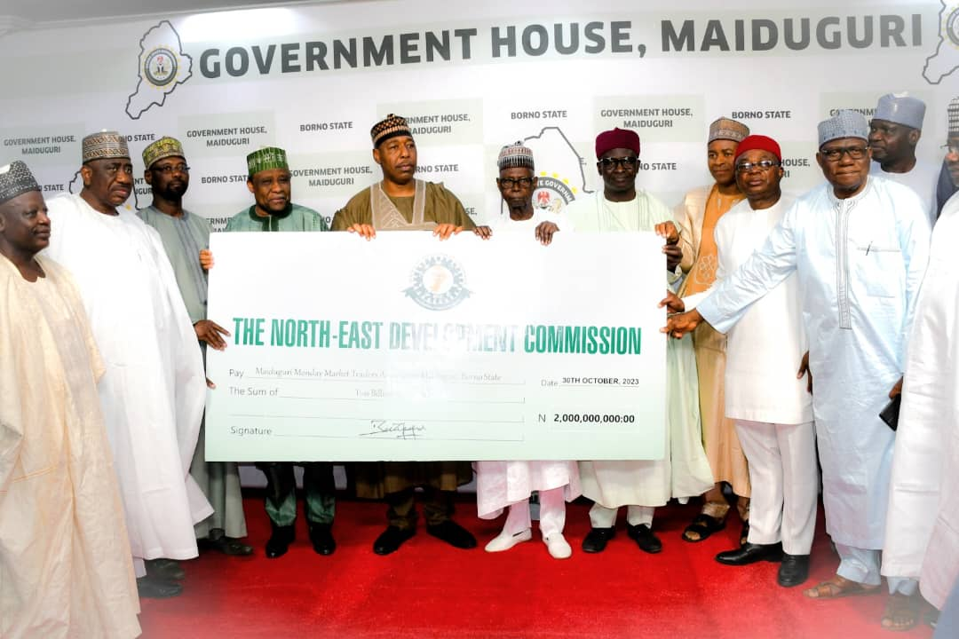 NEDC presents N2 billion cheque for Maiduguri Monday Market fire ...