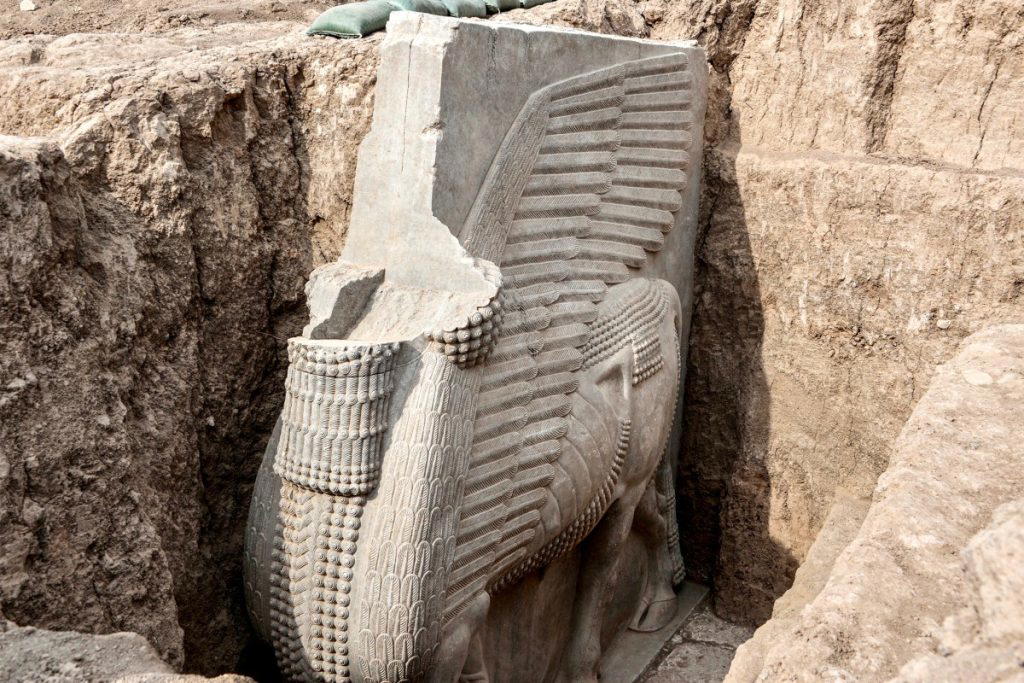 Iraq dig unearths 2,700-year-old winged sculpture largely intact ...