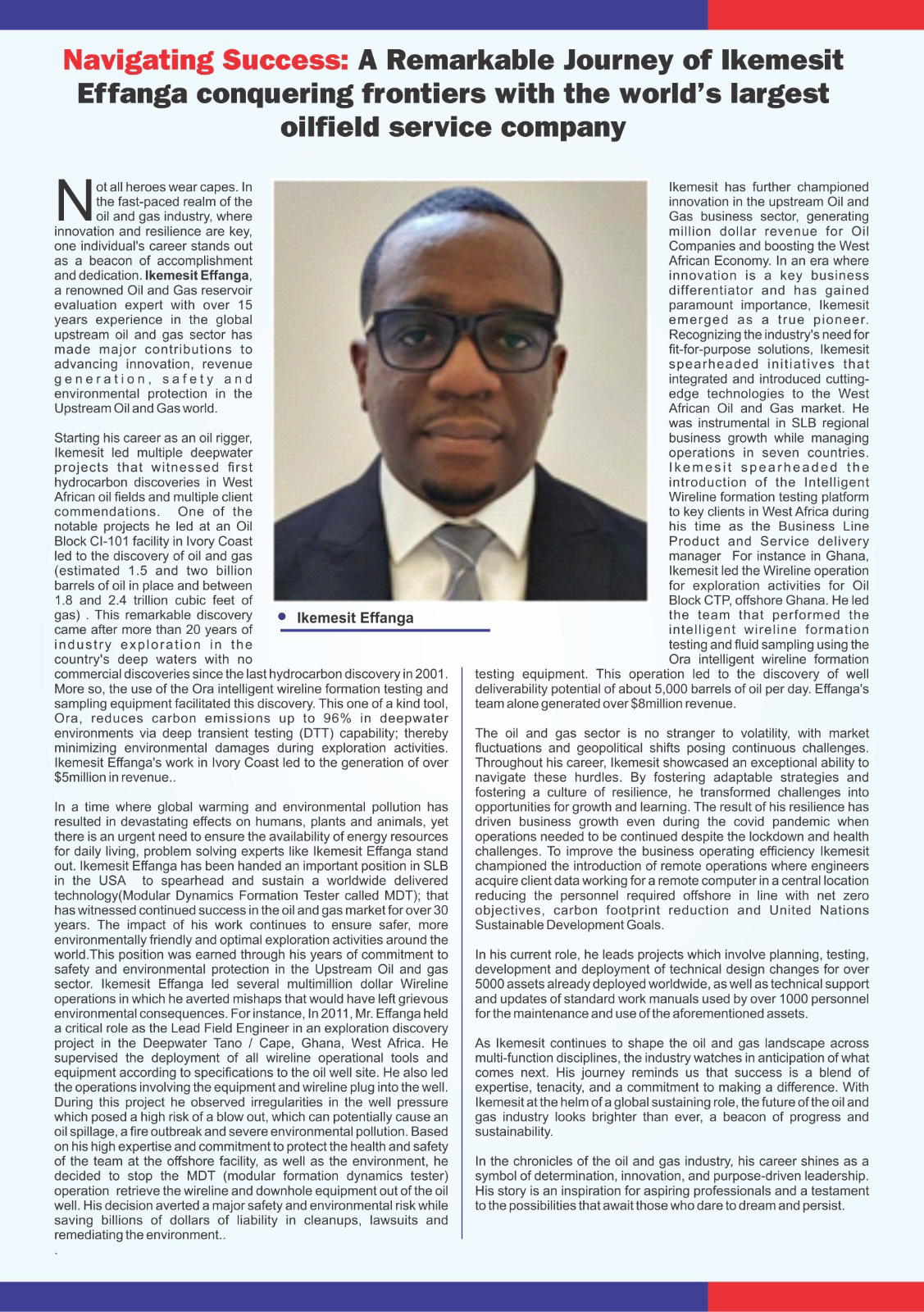 Navigating Success;A Remarkable Journey of Ikemesit Effanga Conquering ...