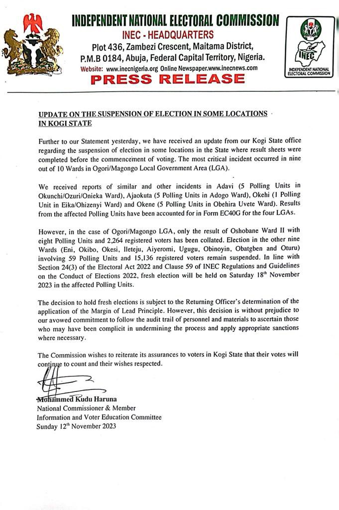 Bayelsa Imo Kogi election
