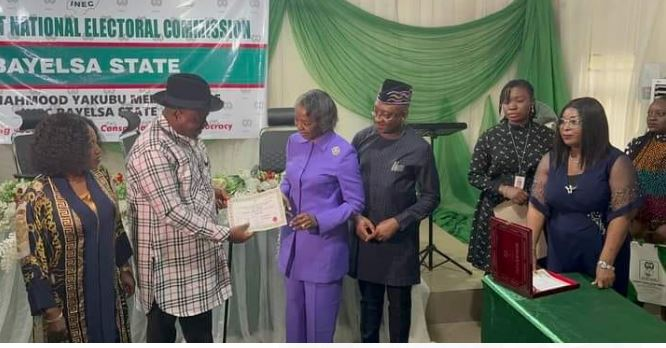 Just in: INEC issues Certificate of Return to Diri - Vanguard News