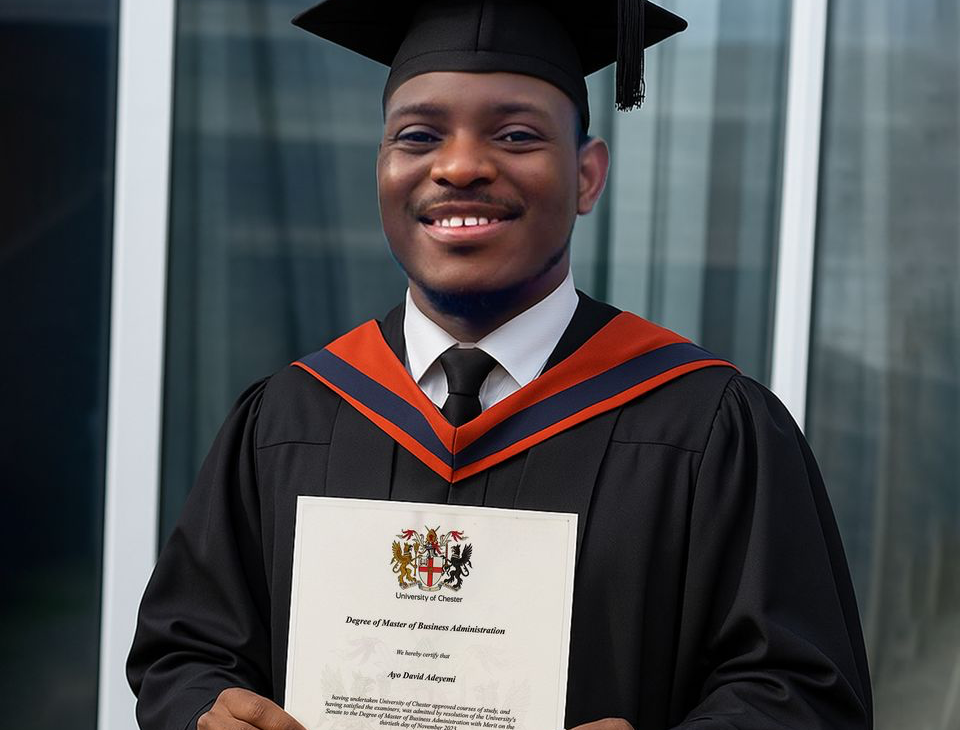 Nigerian entrepreneur Ayo Adeyemi bags MBA at University of Chester, UK ...