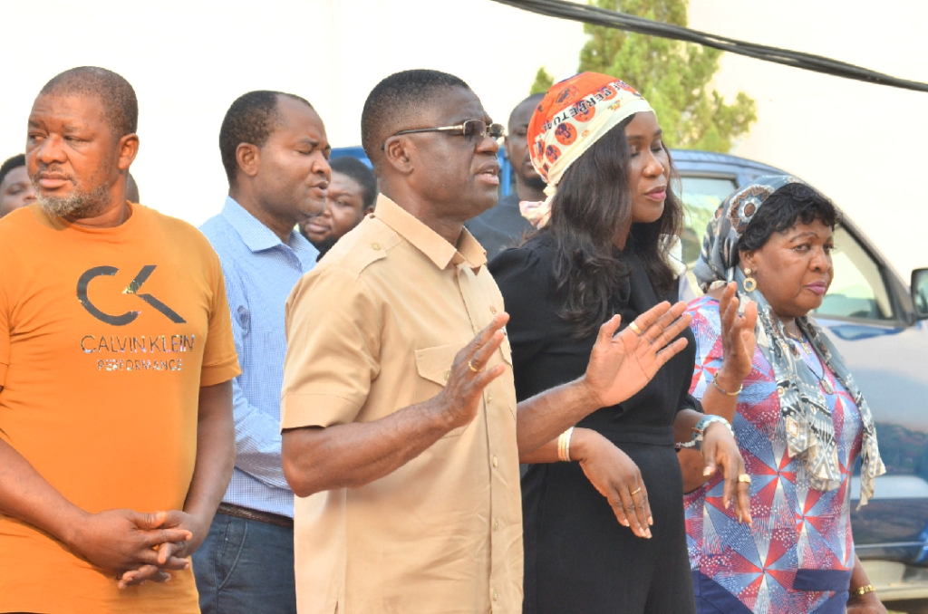 Photos: Shaibu holds mass in open field, as Obaseki relocates chapel ...