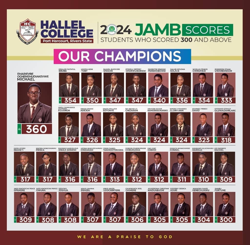 Hallel College celebrates as 37 students score 300 and above in UTME ...