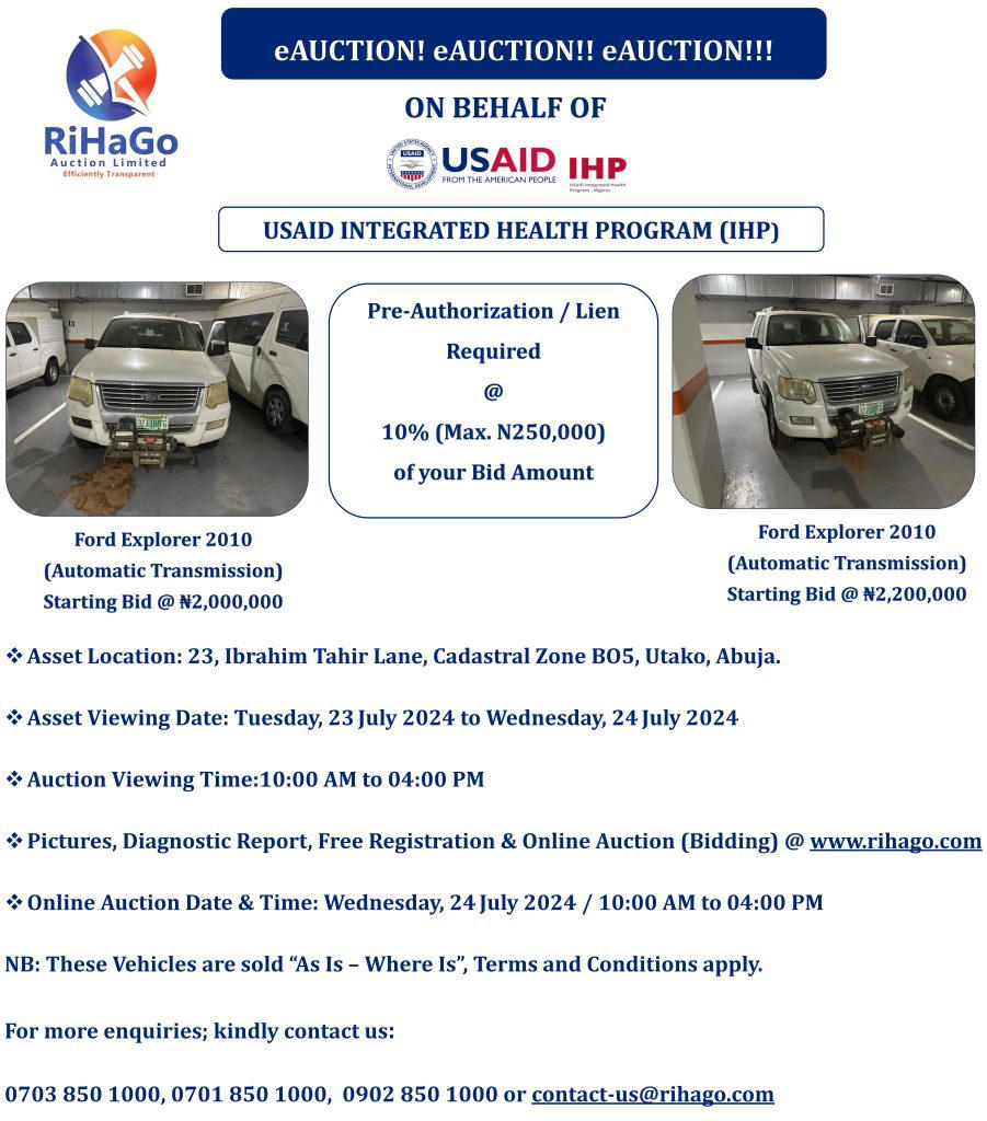 eAUCTION ALERT! Join the USAID Integrated Health Program (IHP) online ...