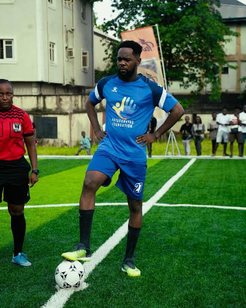 Patoranking builds football turf for Lagos community - Vanguard News
