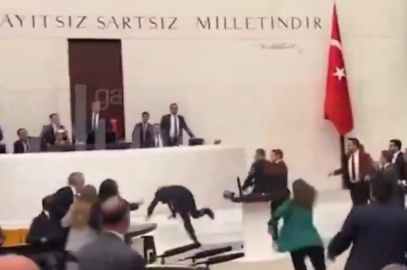 Brawl in Turkish parliament over ousted MP - Vanguard News