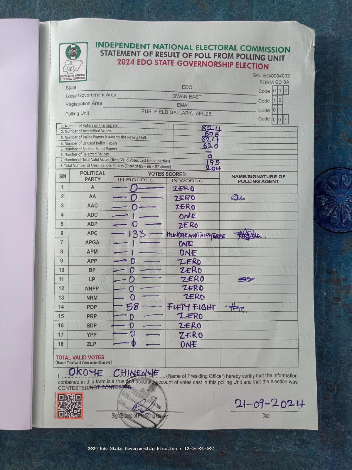 Live Updates: INEC declares APC's Okpebholo winner of Edo governorship ...