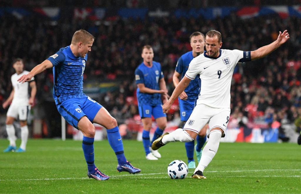 Kane celebrates 100th cap with brace as England sink Finland - Vanguard ...